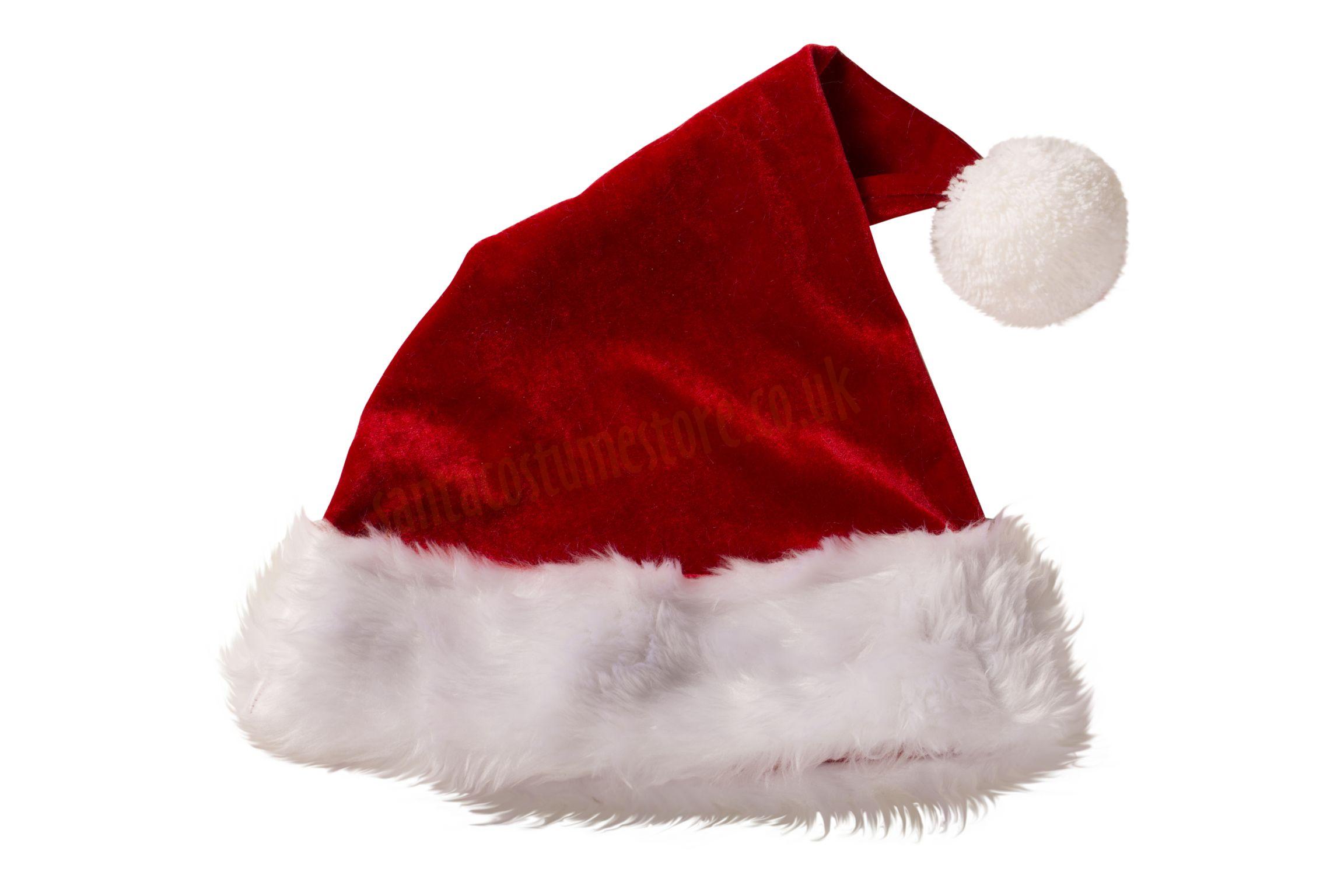 Velour Santa hat - santacostumestore.co.uk